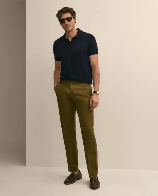 Brooks Brothers The Linen-cotton Pants - Olive