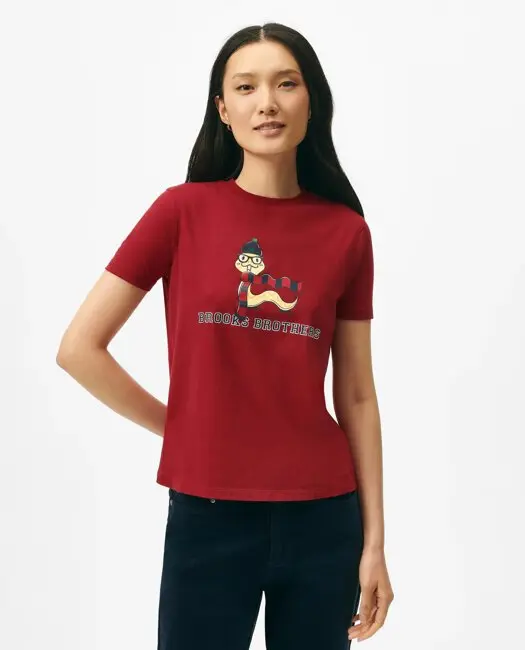 Brooks Brothers Lunar New Year Cotton Snake Motif T-shirt - Red