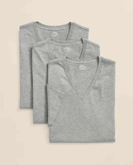 Brooks Brothers Supima Cotton V-neck Undershirt-3 Pack | | Large - Grey
