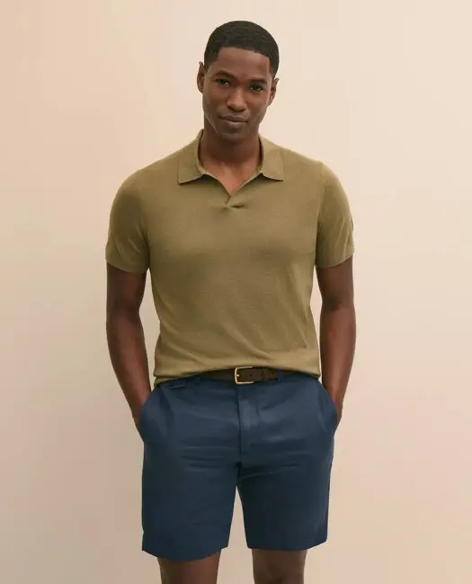 Brooks Brothers Lightweight Luxe All-season Johnny Collar Sweater - Green
