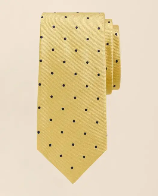 Brooks Brothers Dot Rep Tie - Gold