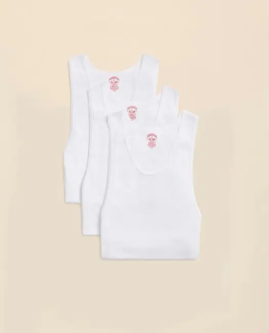 Brooks Brothers Supima Cotton Athletic Undershirt-3 Pack - White