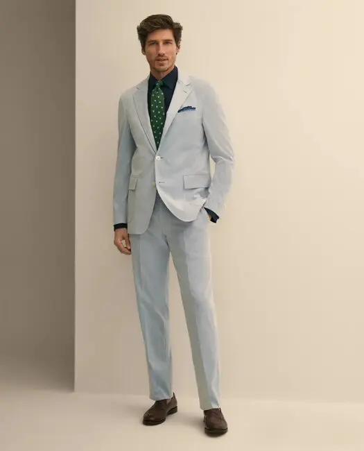 Brooks Brothers S No. 1 Sack Suit In Cotton Bedford Cord - Blue