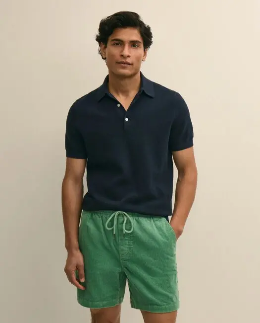 Brooks Brothers Supima Cotton Pique Polo Sweater - Navy