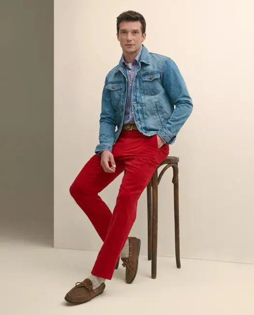Brooks Brothers S Slim Fit Cotton Wide-wale Corduroy Pants - Red
