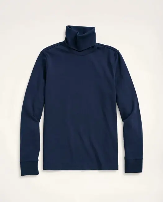 Brooks Brothers S Stretch Supima Cotton Turtleneck Shirt - Navy