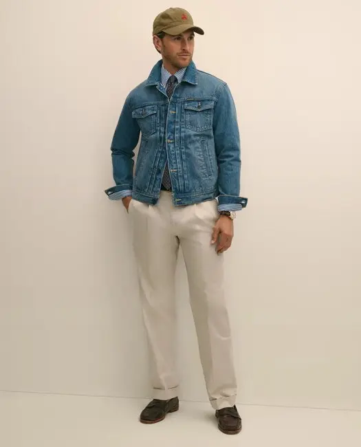 Brooks Brothers S Pleated Traditional Fit Cotton Advantage Chino Pants - Stone