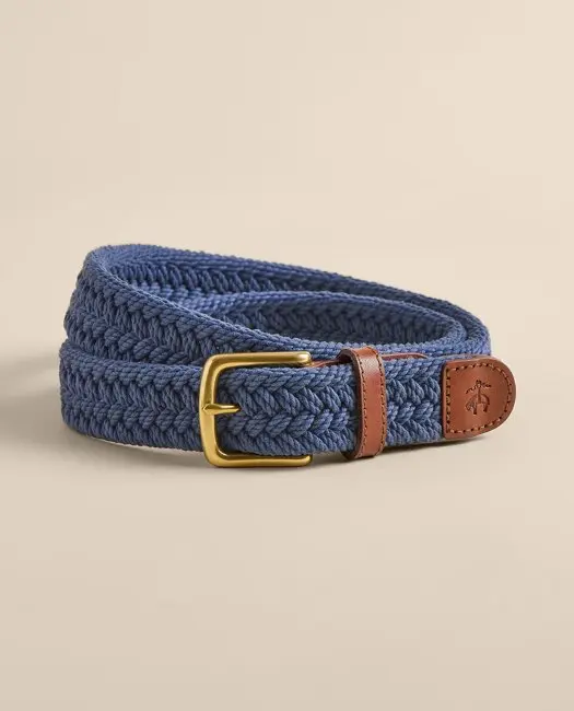 Brooks Brothers S Cotton Braided Belt - Blue