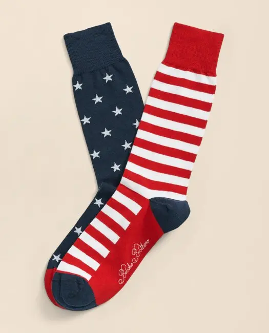 Brooks Brothers Cotton-blend Stars & Stripes Socks - Red