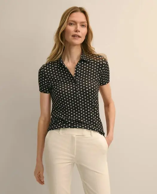 Brooks Brothers Jersey Dot-print Polo Shirt - Black