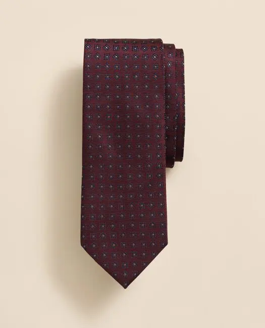 Brooks Brothers Silk Dot Flower Tie - Fuchsia