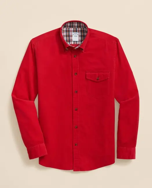 Brooks Brothers Cotton Corduroy Archive Sport Shirt | | Small - Red