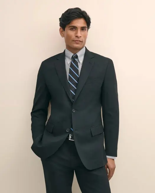 Brooks Brothers S Explorer Collection Slim Fit Wool Suit Jacket - Black
