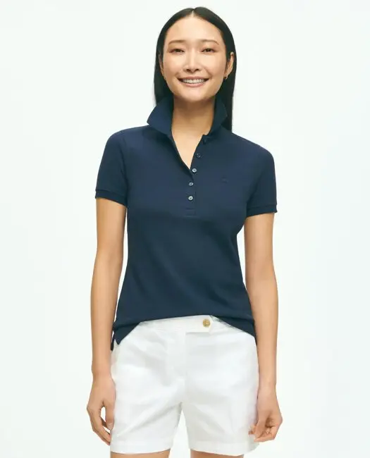 Brooks Brothers Supima Cotton Stretch Pique Polo Shirt | | Medium - Navy