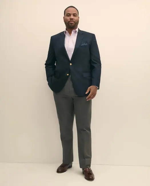 Brooks Brothers Big & Tall Two-button 1818 Blazer - Navy