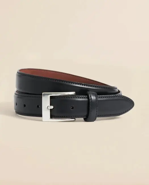 Brooks Brothers S Cordovan Leather Belt - Black