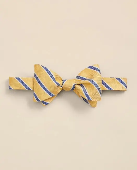 Brooks Brothers Silk Oxford-weave Bb#2 Rep Stripe Bow Tie