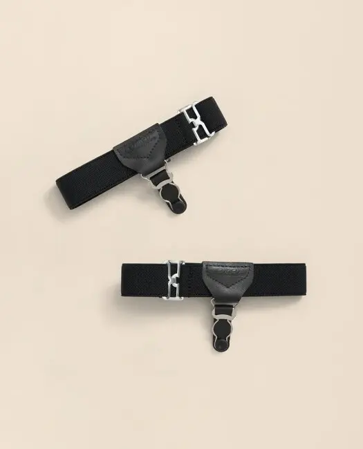 Brooks Brothers Elastic Sock Garters With Clip Closure - Black