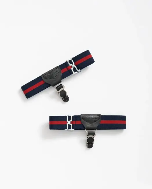 Brooks Brothers Elastic Sock Garters - Navy/red