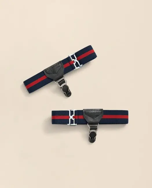 Brooks Brothers Elastic Sock Garters - Navy/red