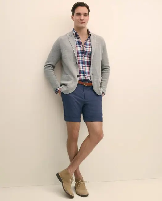 Brooks Brothers 9" Cotton Summer Flannel Shorts - Navy