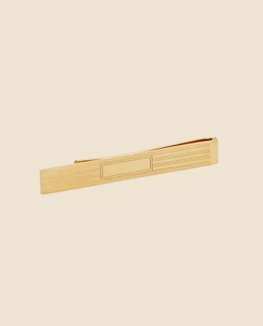 Brooks Brothers Sterling Engravable Rhodium-plated Tie Clip - Gold