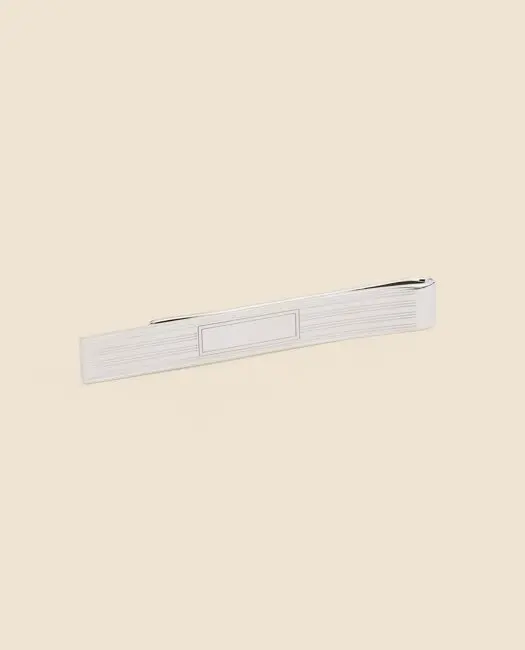Brooks Brothers Sterling Engravable Rhodium-plated Tie Clip - Silver