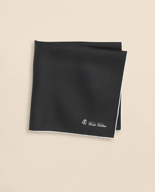 Brooks Brothers Silk Pocket Square - Black