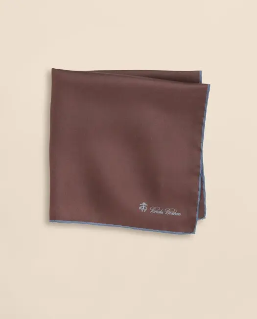 Brooks Brothers Silk Pocket Square - Brown