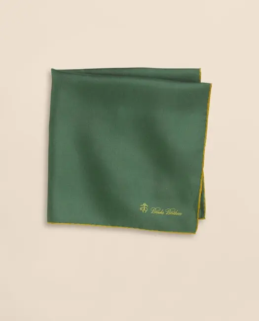 Brooks Brothers Silk Pocket Square - Green