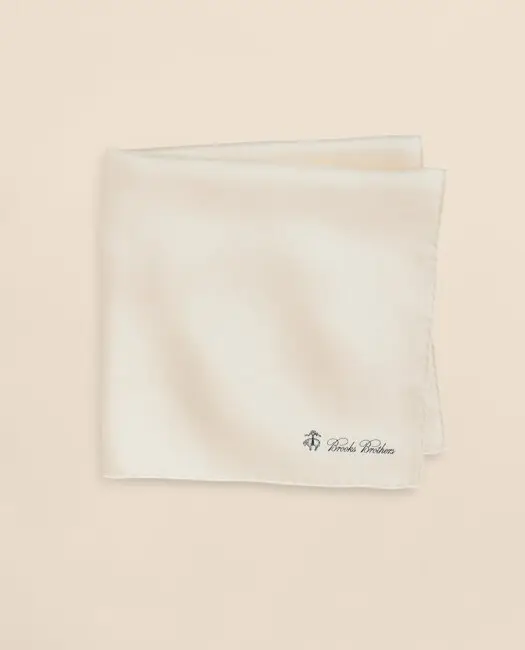 Brooks Brothers Silk Pocket Square - Ivory