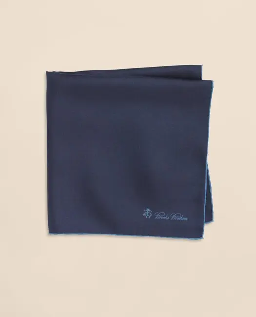 Brooks Brothers Silk Pocket Square - Navy