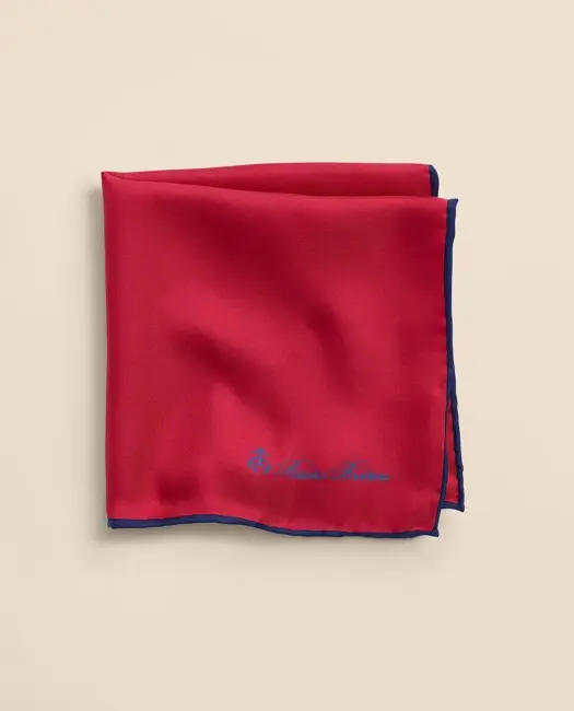 Brooks Brothers Silk Pocket Square - Red