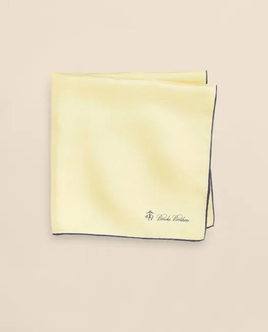 Brooks Brothers Silk Pocket Square - Yellow