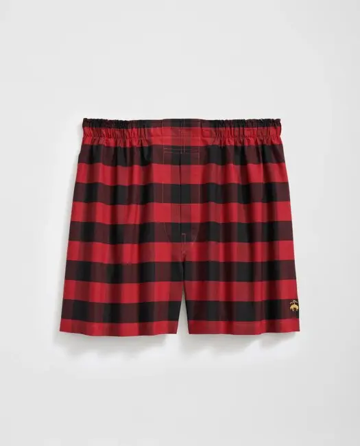 Brooks Brothers Cotton Oxford Plaid Boxers | | Small - Red