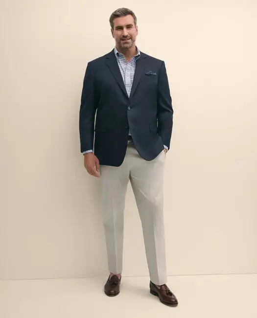 Brooks Brothers Big & Tall Stretch Wool 1818 Blazer - Navy
