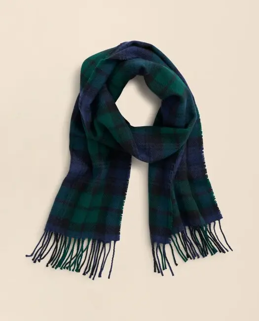 Brooks Brothers Lambswool Black Watch Tartan Scarf - Navy/green