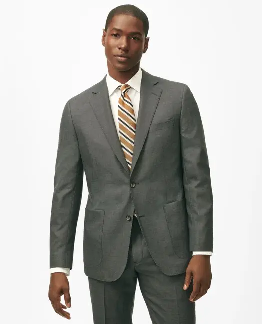Brooks Brothers S Explorer Collection Classic Fit Wool Nailhead Suit Jacket - Grey