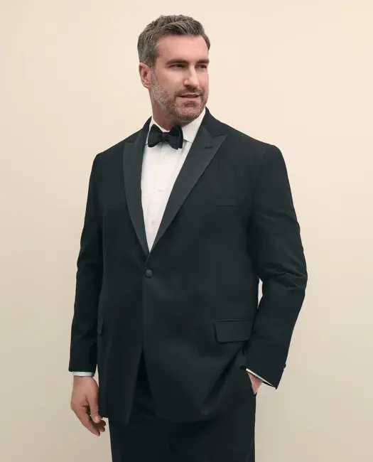 Brooks Brothers S Big & Tall Explorer Collection Wool Tuxedo Jacket - Black