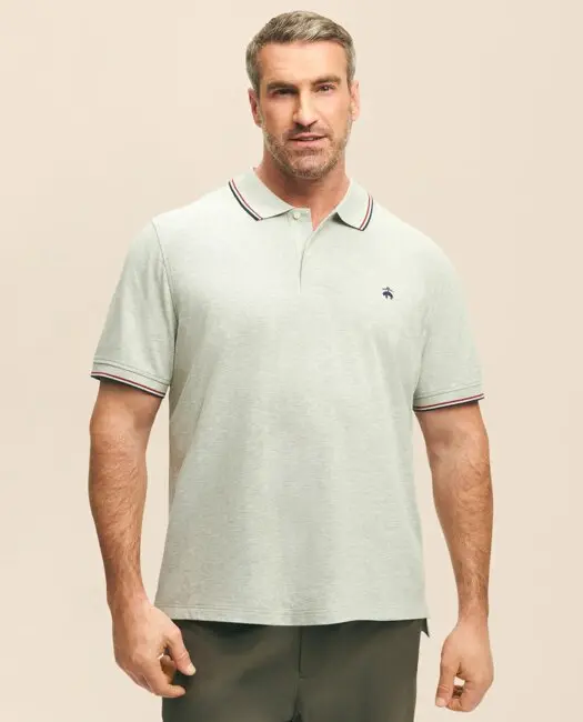 Brooks Brothers Big & Tall Golden Fleece Supima Tipped Polo Shirt - Grey