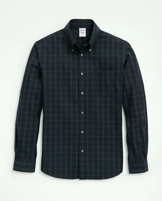 Brooks Brothers Friday Shirt, Poplin Black Watch - Navy/green