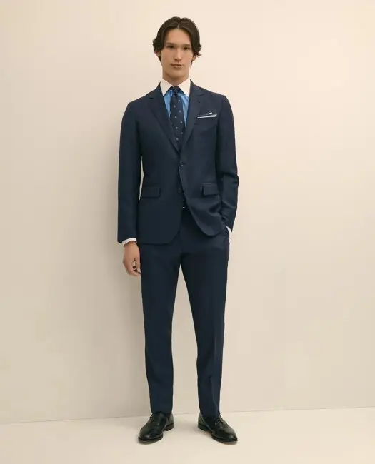 Brooks Brothers S Slim Fit Wool Pinstripe 1818 Suit - Navy