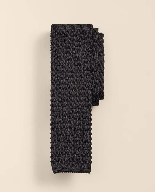 Brooks Brothers Silk Textured Knit Tie - Black