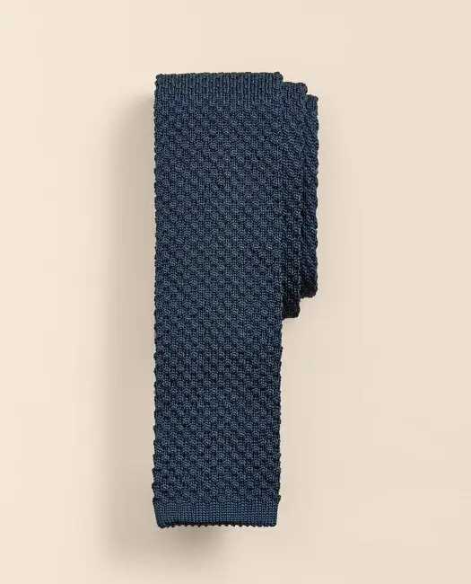 Brooks Brothers Silk Textured Knit Tie - Navy