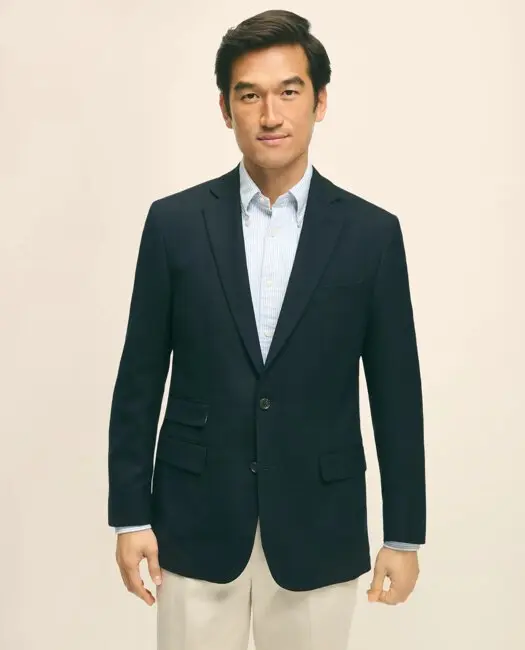 Brooks Brothers Classic Fit Stretch Wool Hopsack Blazer