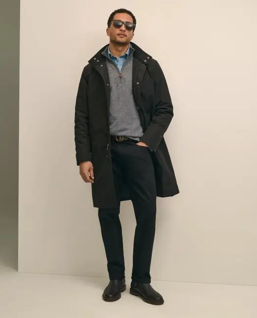 Brooks Brothers Water-resistant Raincoat - Black