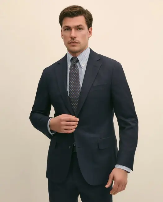 Brooks Brothers S Explorer Collection Slim Fit Wool Bold Stripe Suit Jacket - Navy