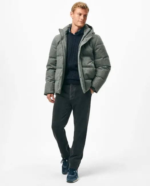 Brooks Brothers S Explorer Collection Tech Puffer - Grey