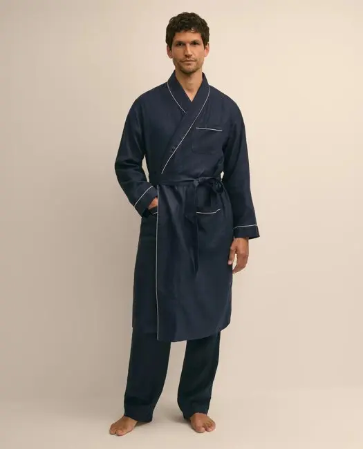Brooks Brothers Linen Robe - Navy