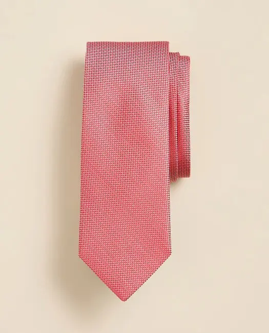 Brooks Brothers Silk Woven Oxford Neck Tie - Light Red